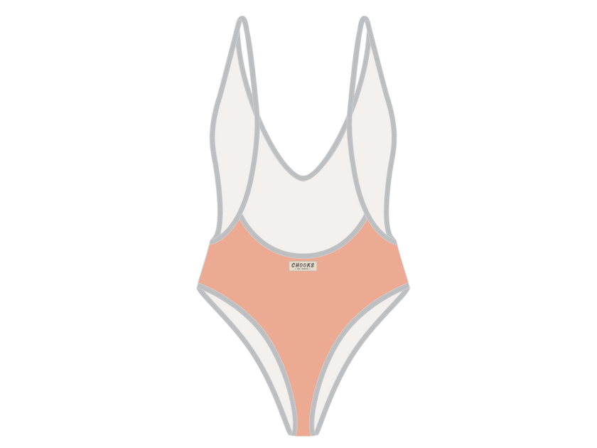 Sunset Coral Retro One-Piece – ChooksLA