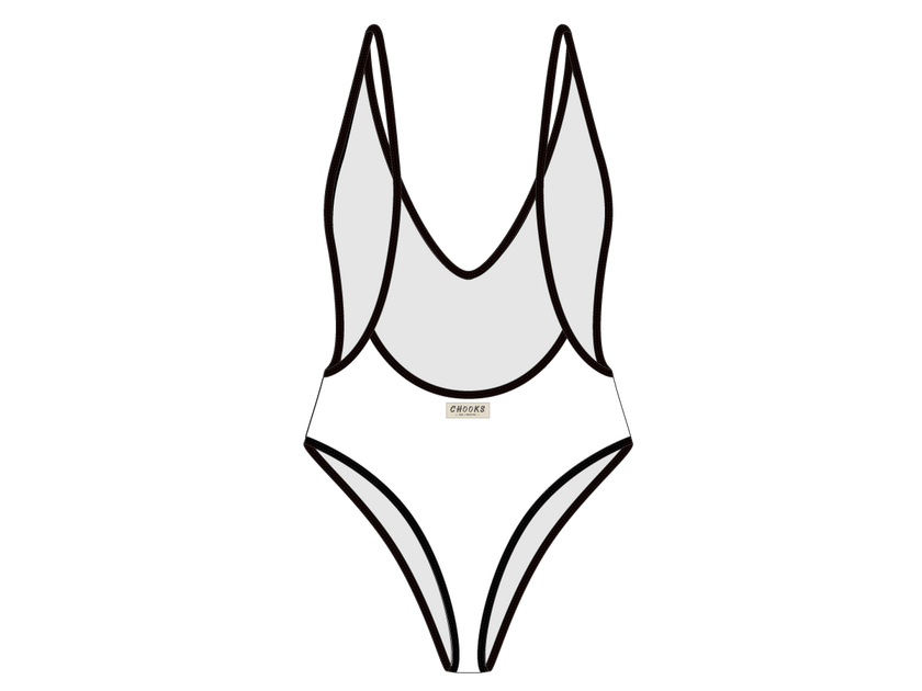 Artic White Retro One-Piece – ChooksLA